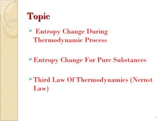 Entropy change during thermodynamic process | PPT