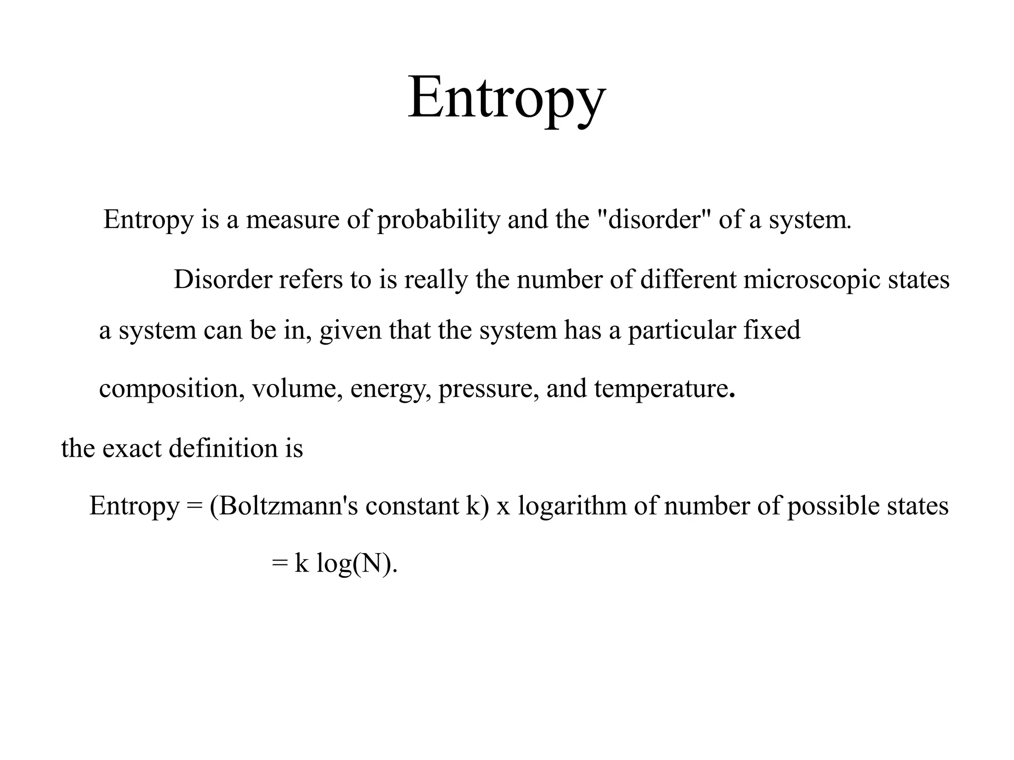 Entropy in physics, biology and in thermodynamics | PPTX
