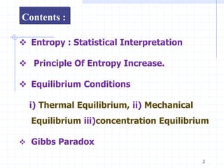 Entropy : statistical approach | PPSX