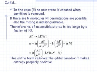 Entropy : statistical approach | PPSX