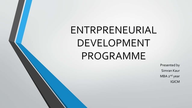 Entrpreneurial development programme | PPTX | Startups | Business