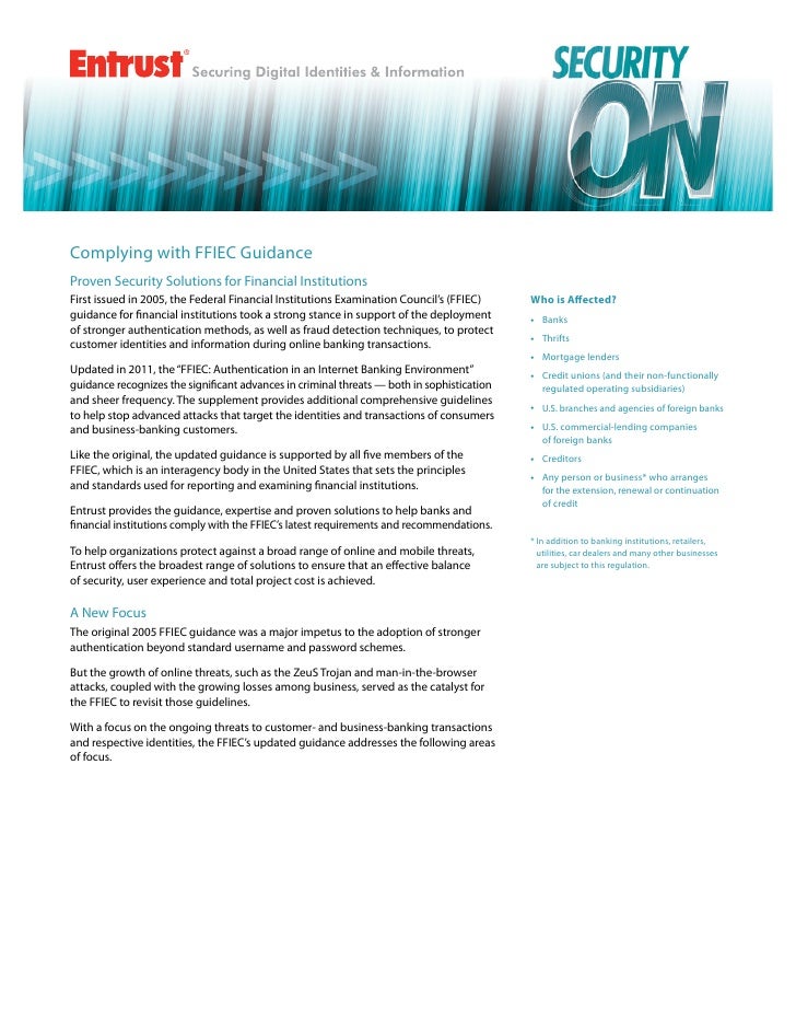 Complying with FFIEC Compliance