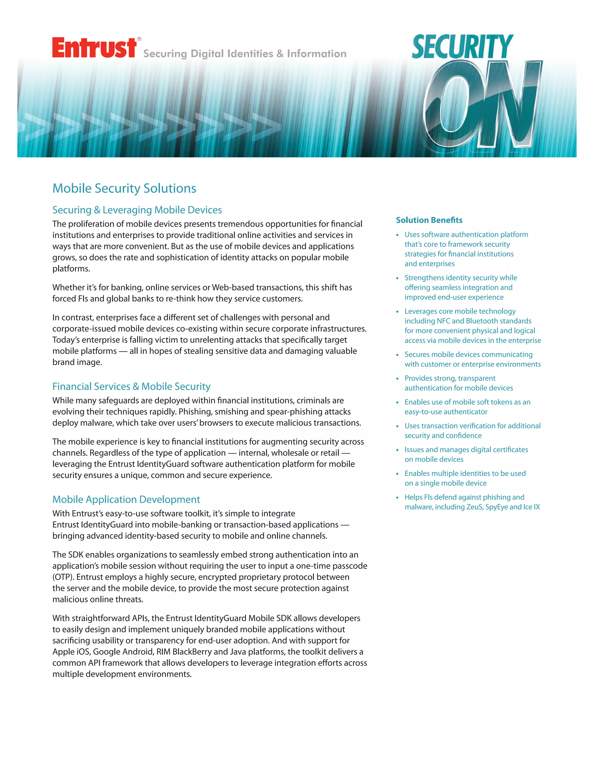 Entrust Mobile Security Solutions | PDF