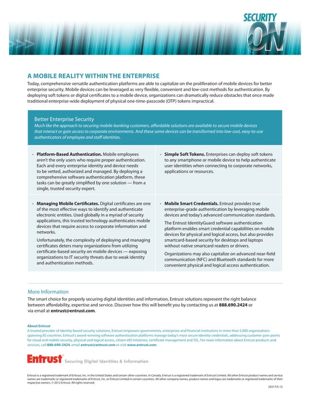 Entrust Mobile Security Solutions | PDF