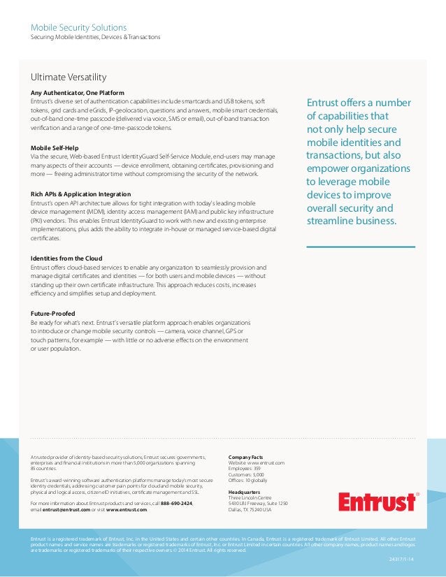 Entrust Mobile Security Solutions | PDF