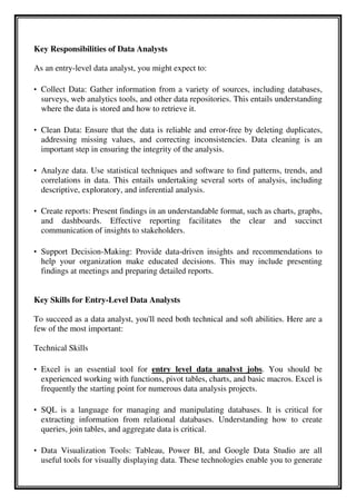 Entry Level Data Analyst Jobs to Launch Your Career | PDF