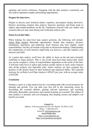 Entry Level Data Analyst Jobs to Launch Your Career | PDF