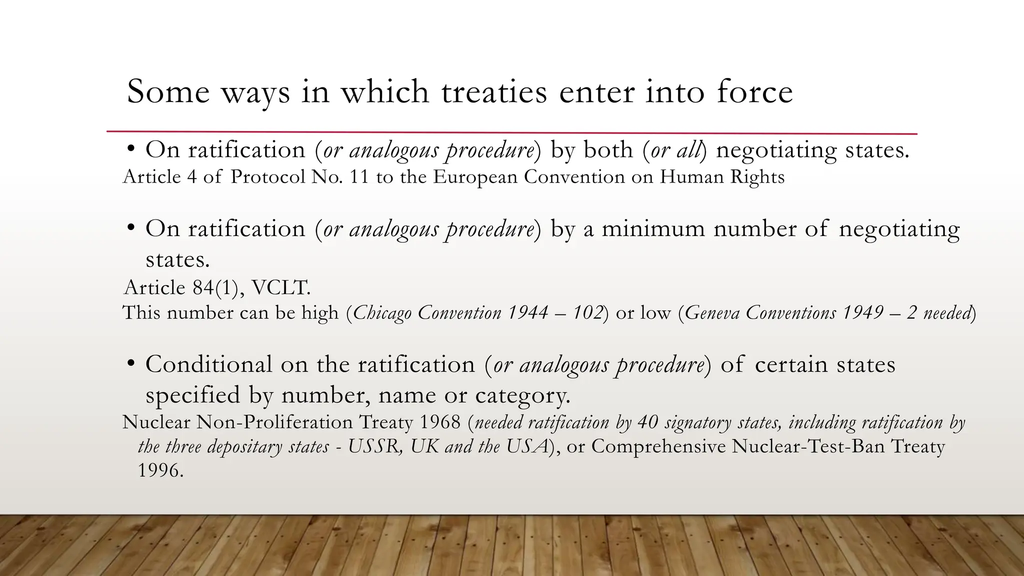 Entry into force- ppt treties fot public intllaw | PPTX