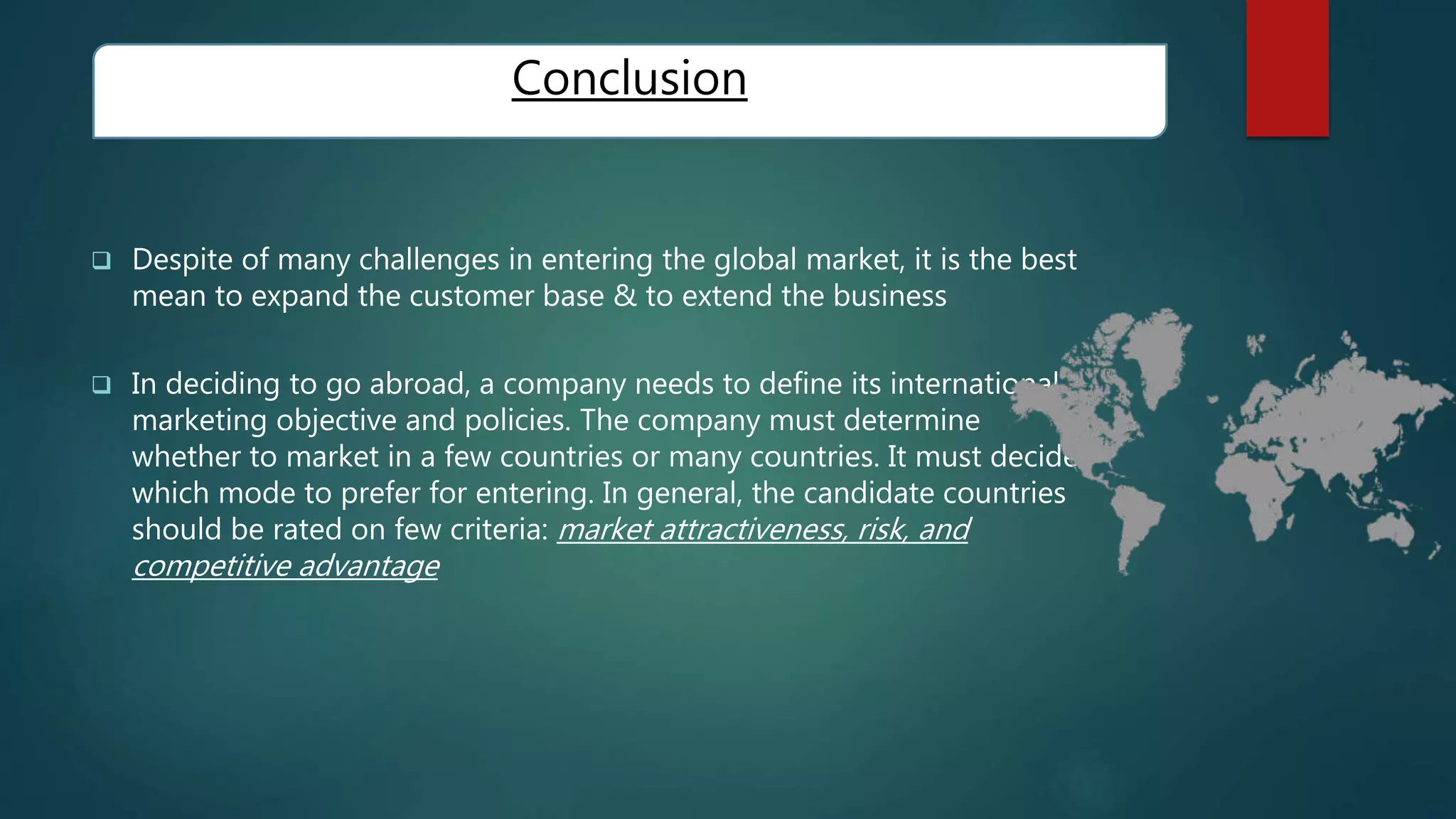 Entry into global market | PPT