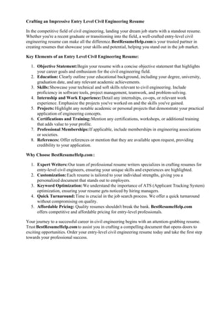 Entry Level Civil Engineering Resume | PDF