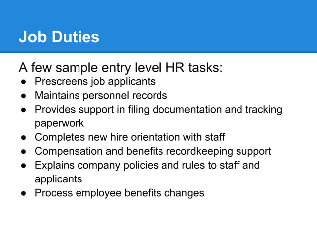 Entry Level HR Jobs | PPT
