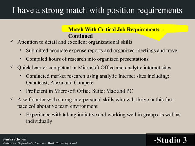 Entry level interview presentation (annotated) | PPT