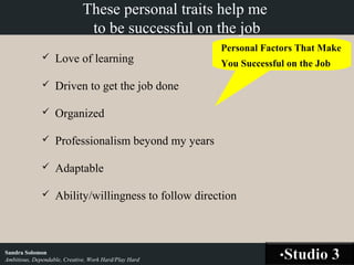 Entry level interview presentation (annotated) | PPT