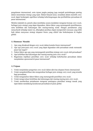 ENTRY MODE ( MANAJEMEN BISNIS INTERNASIONAL ).docx