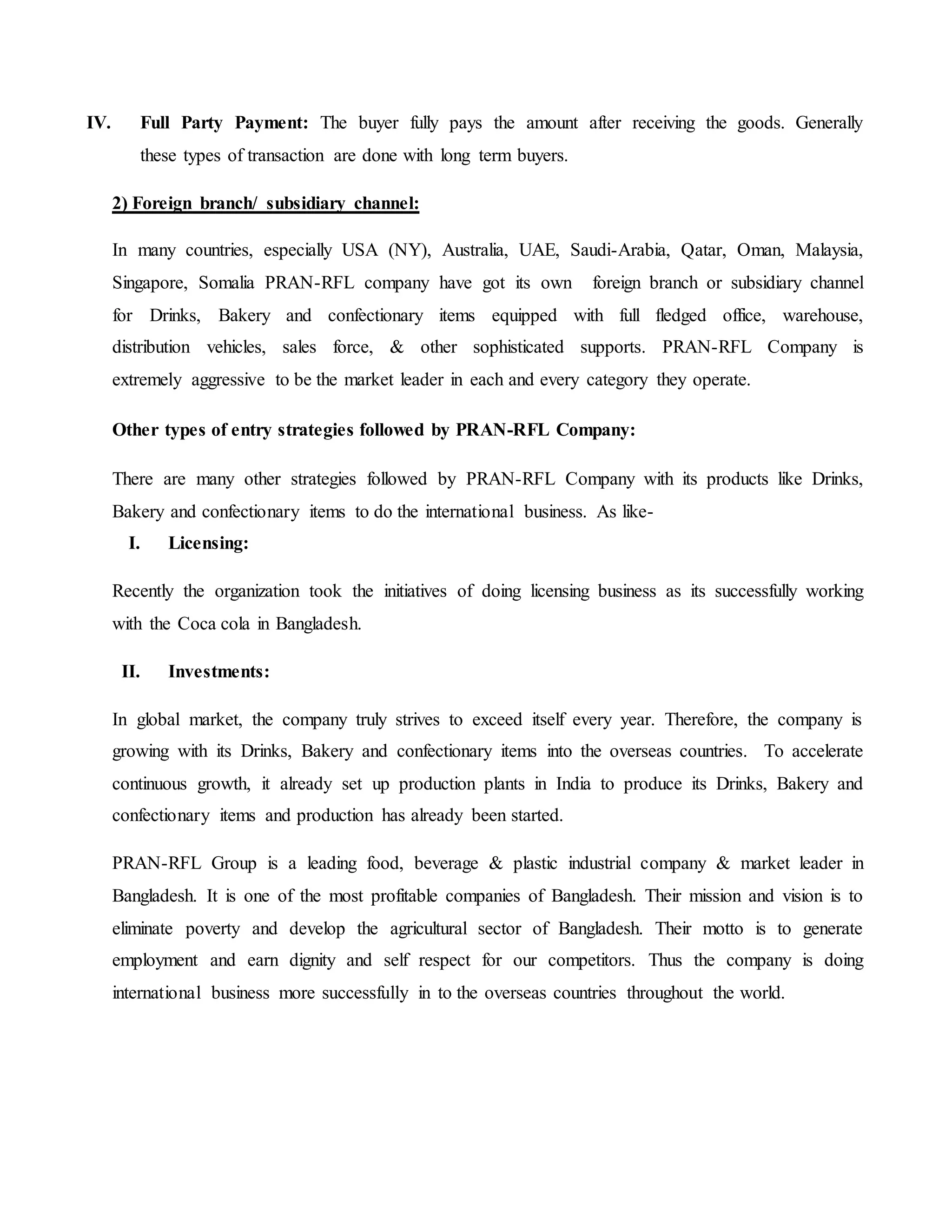 Entry modes of pran | PDF