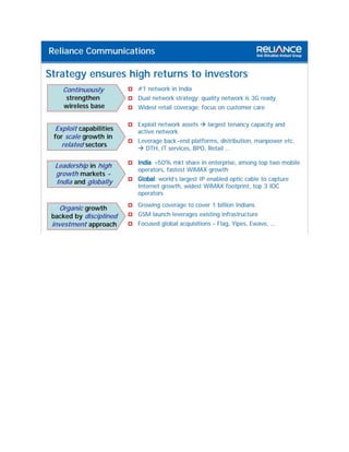 Entry of reliance in telecom sector | PDF | Telecommunications Industry ...