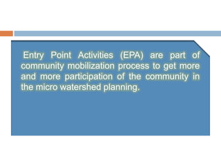 Entry point activity in watershed | PPT