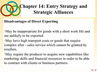 Entry strategy and strategic alliances ppt | PPT