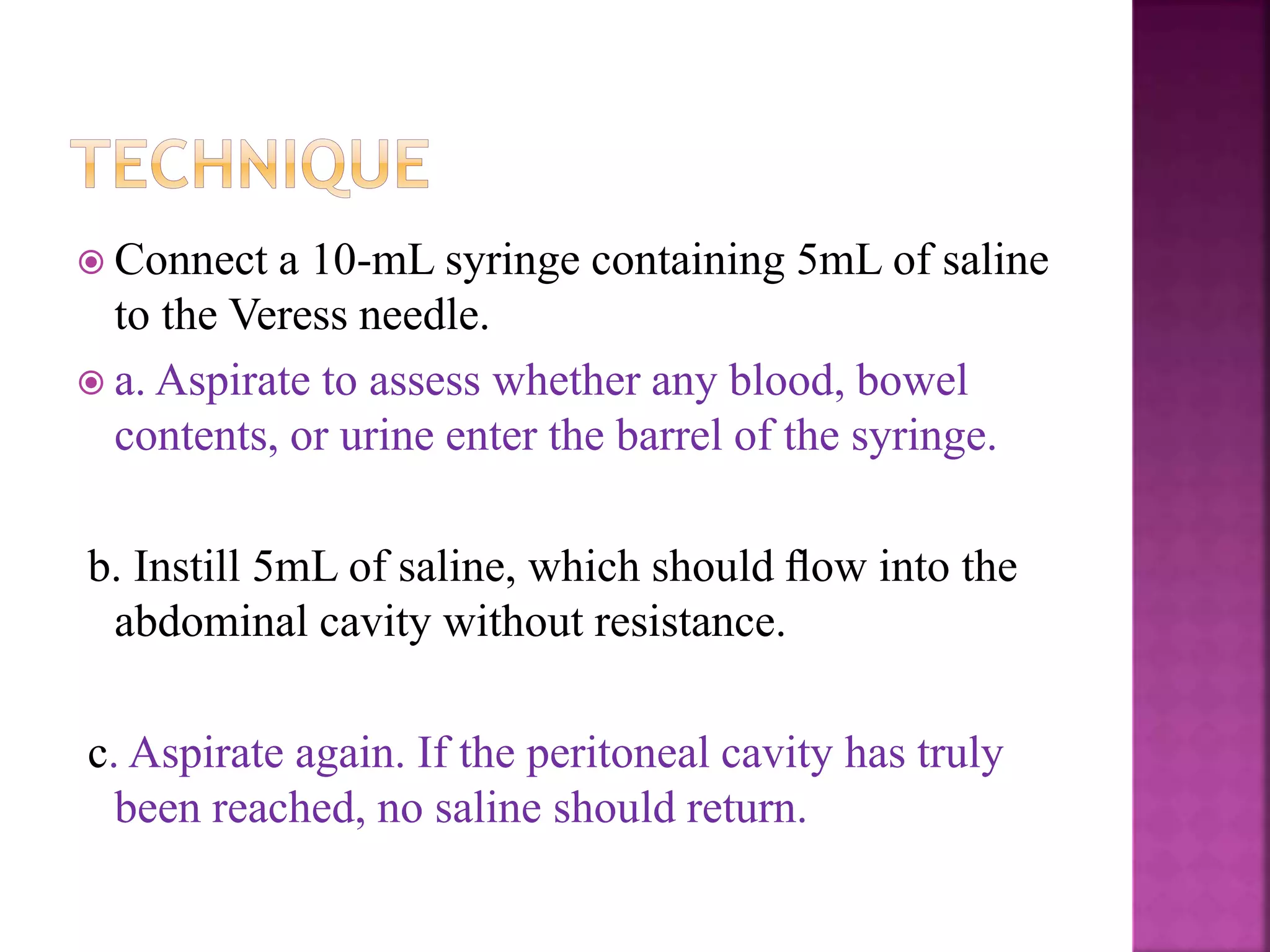Entry technique with veress needle in Laparoscopy | PPTX