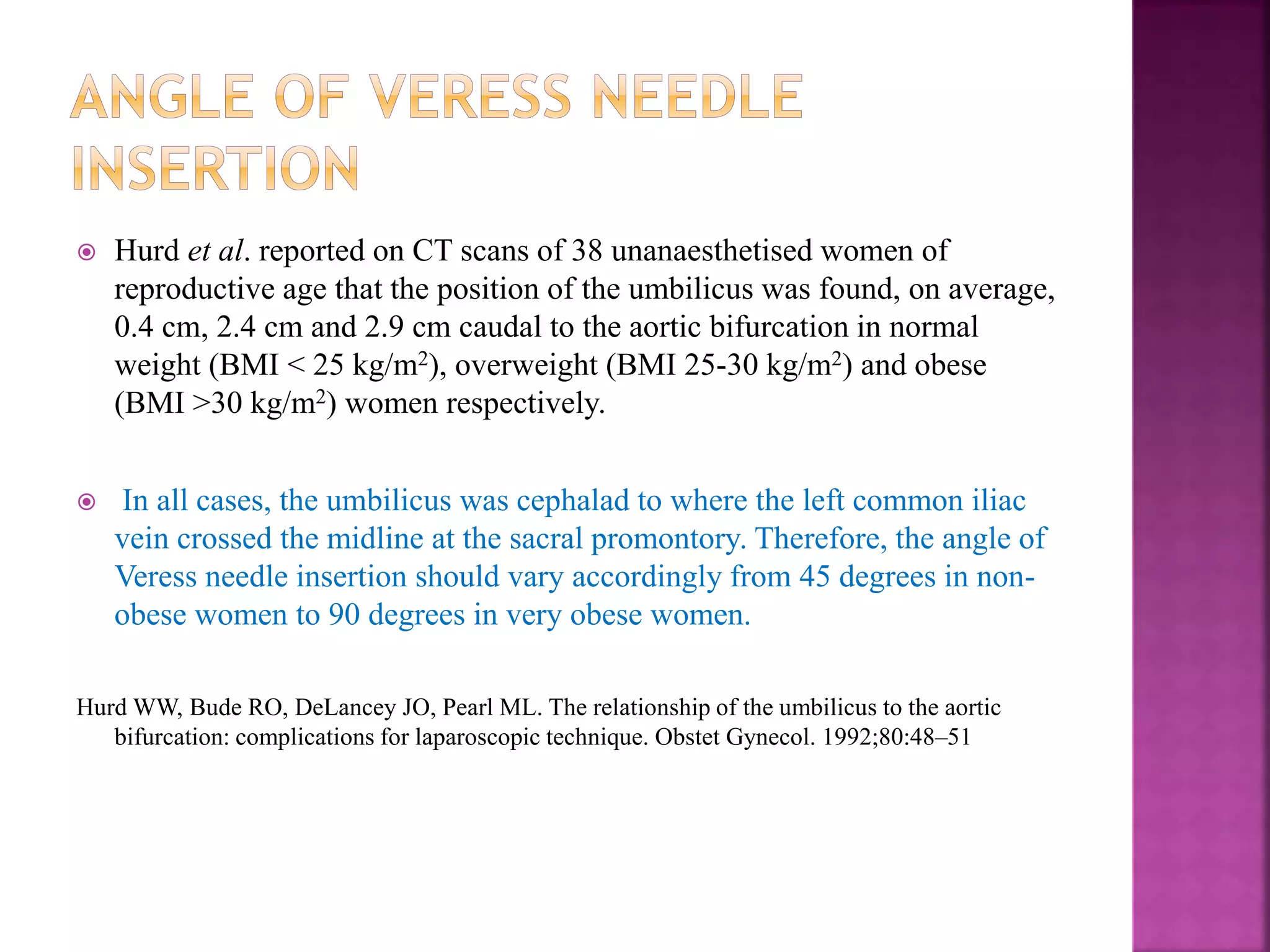Entry technique with veress needle in Laparoscopy | PPTX