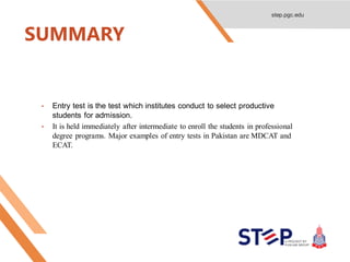 Entry Test - STEP by PGC | PDF | College Education | Education