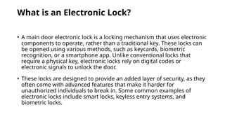 Entryway to High-Tech Security for main door | PPT