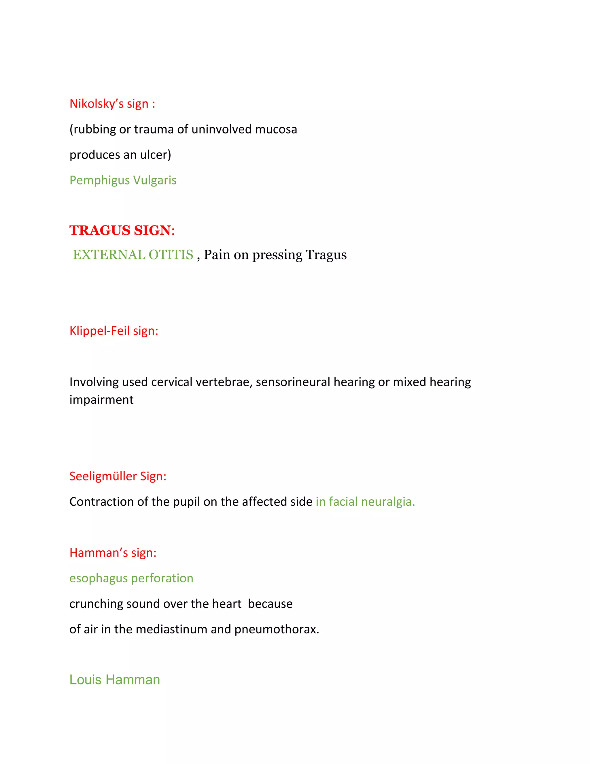 Ent signs by yassin hasan | PDF