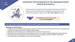 INTEGRATION OF THE UKRAINIAN ENERGY SYSTEM INTO ENTSO-E: PERSPECTIVES ...