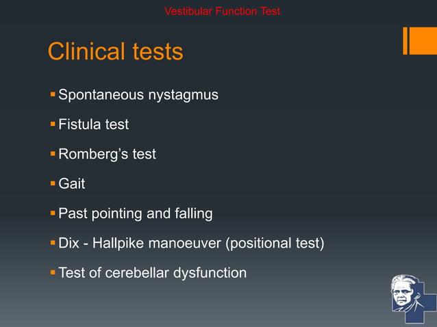 Vestibular Function Test | PPTX | Brain and Nervous System Disorders ...