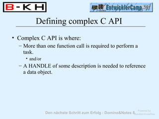 Entwicker camp2007 calling-the-c-api-from-lotusscript | PDF