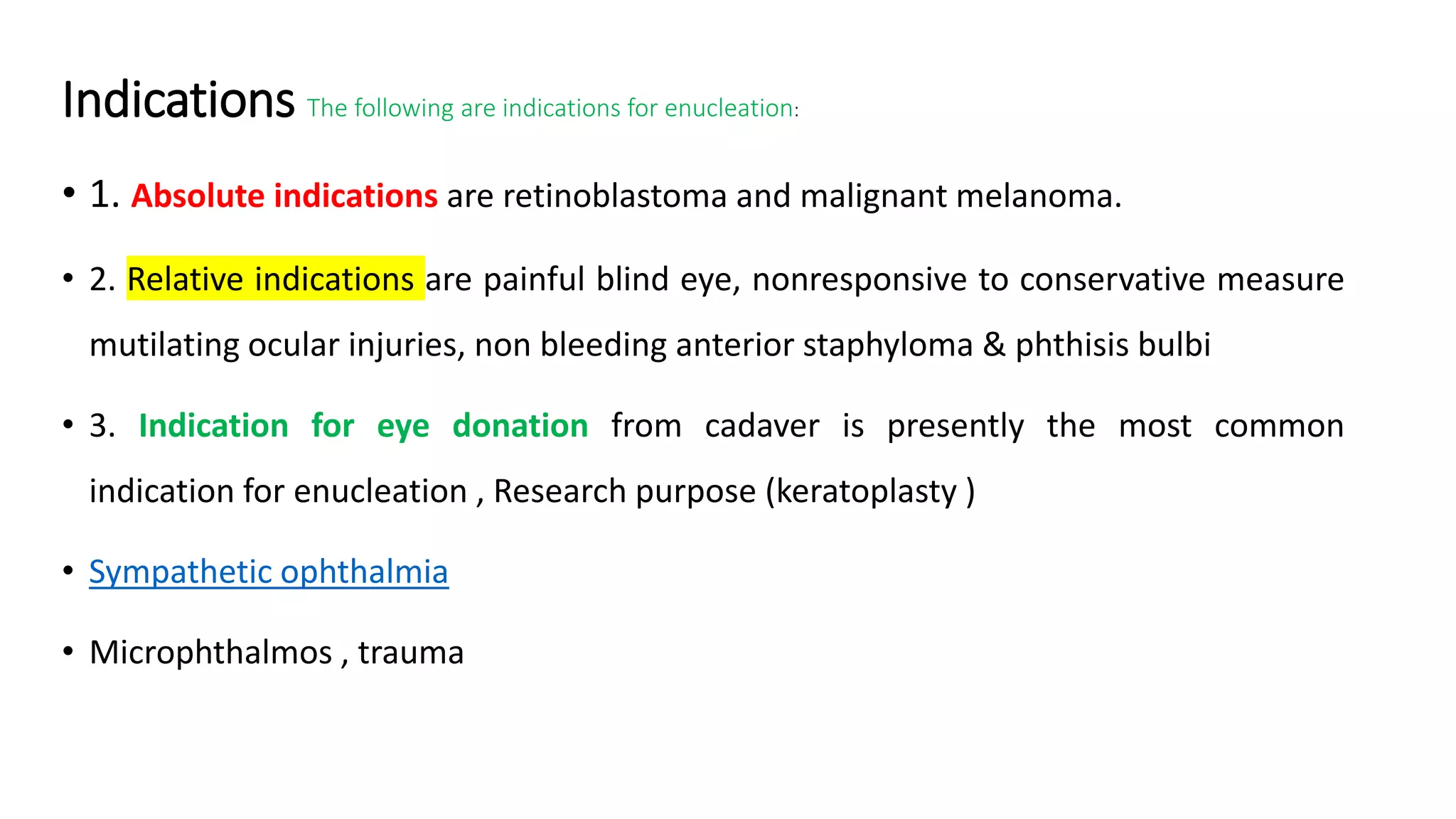 Enucleation, evisceration, exenteration | PPTX