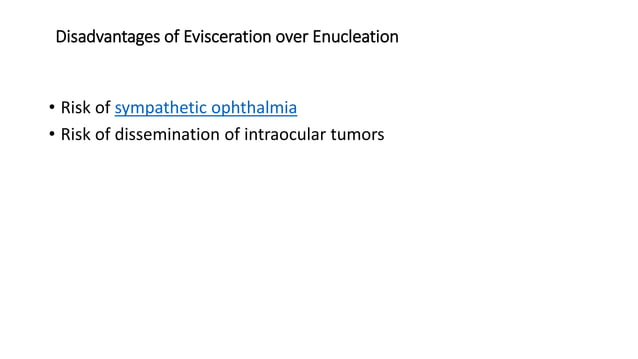 Enucleation, evisceration, exenteration | PPTX | Eye and Vision ...