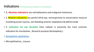 Enucleation, evisceration, exenteration | PPTX