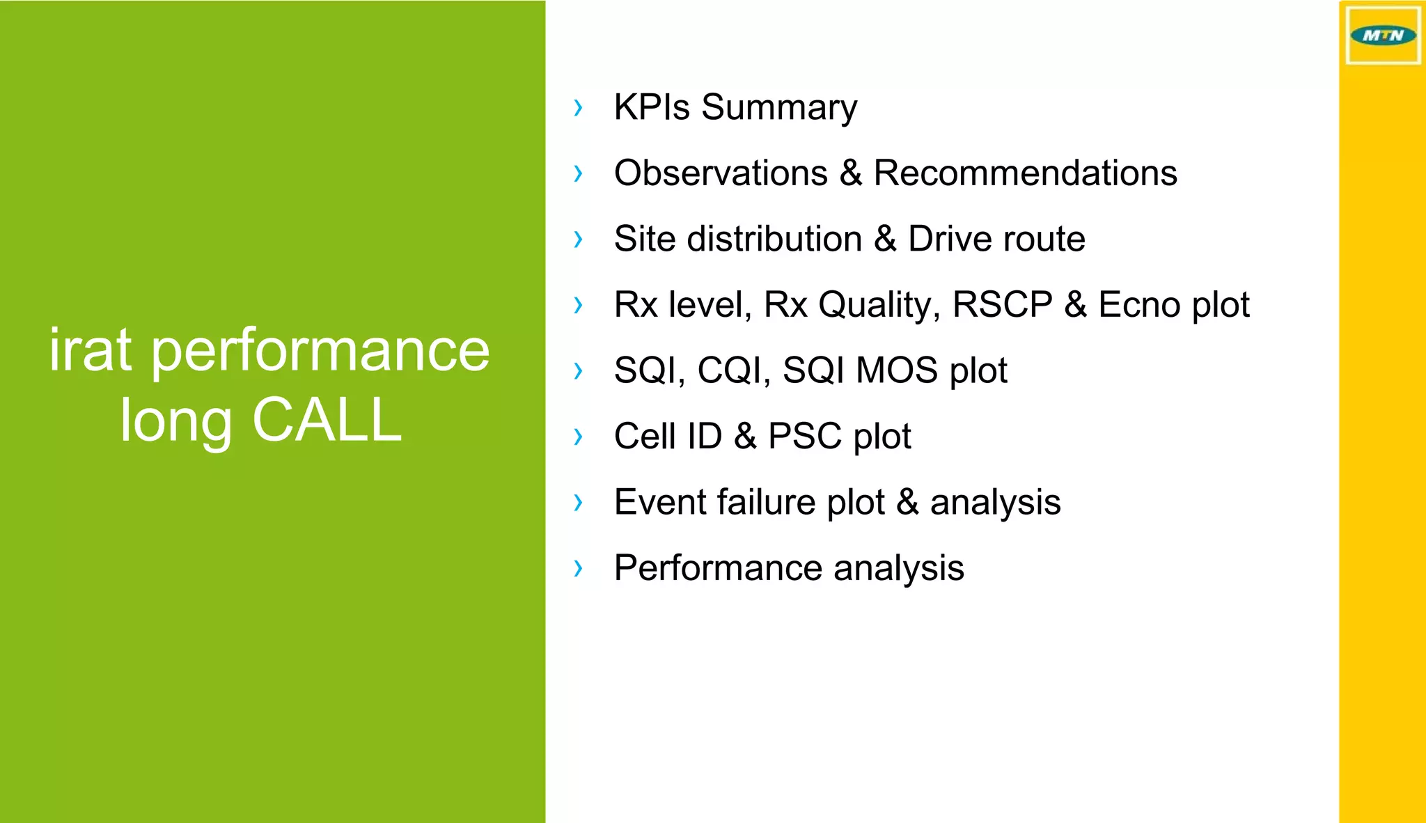 Sample Optimization Drivetest report | PPT