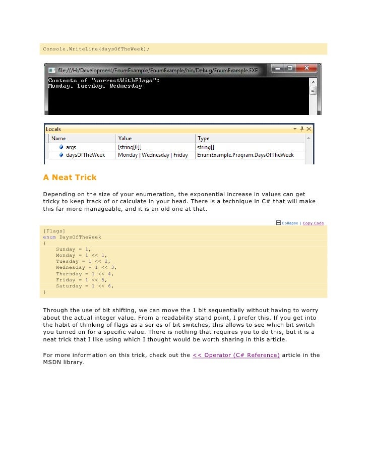 Enum And Flags In C