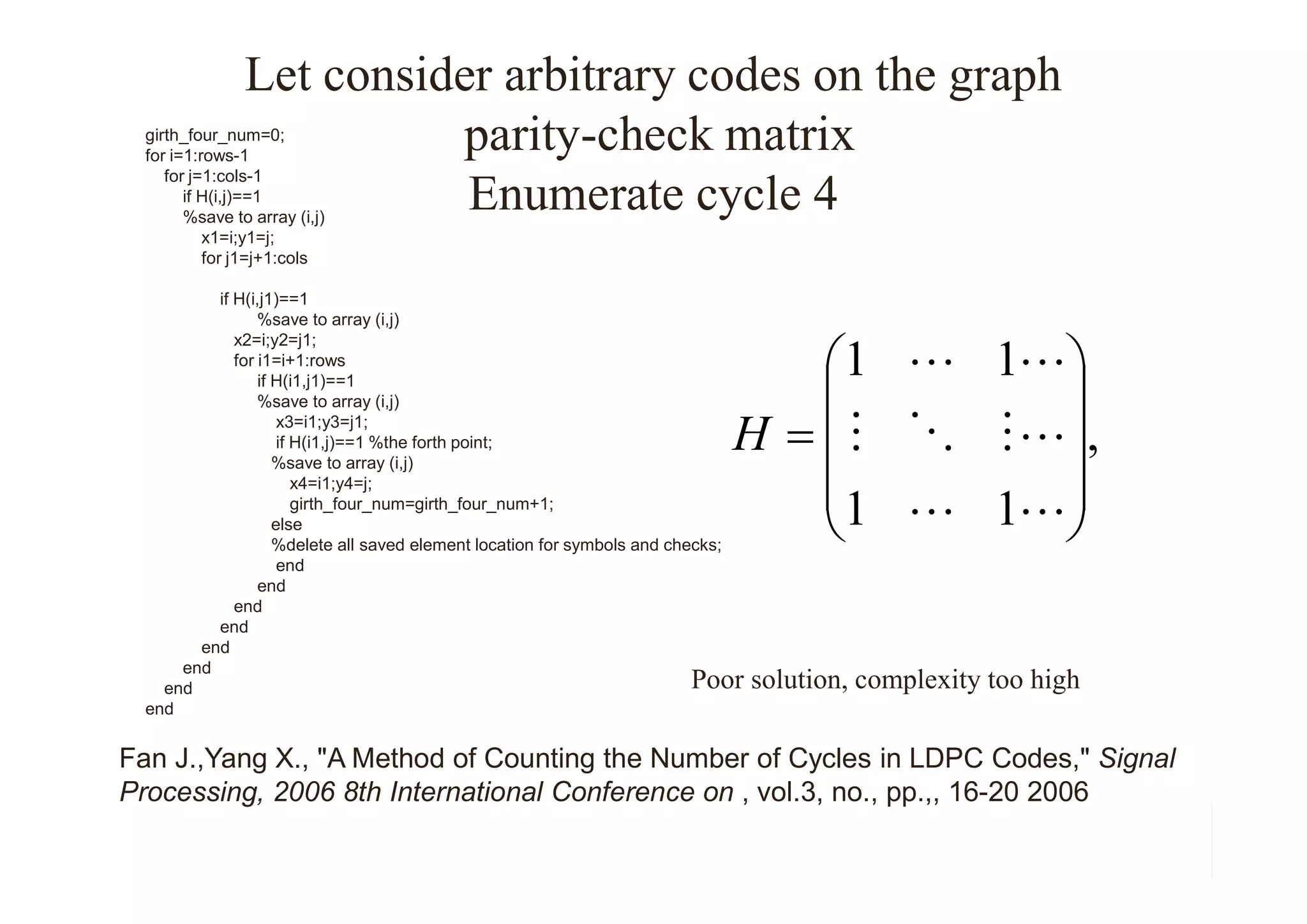 Enumerating Cycles In Bipartite Graph Using Matrix Approach Ppt