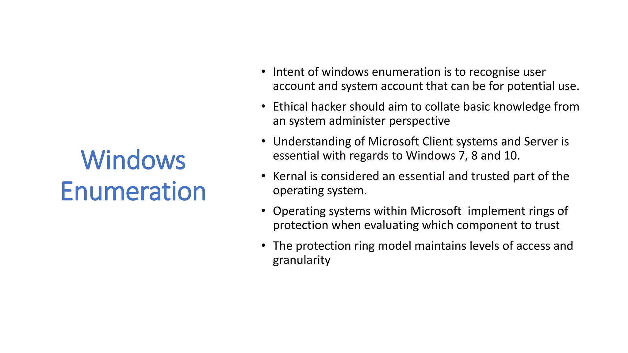 Enumeration and system hacking | PPTX