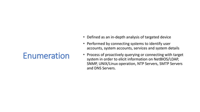 Enumeration and system hacking | PPTX