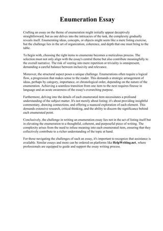 Enumeration Essay. University of Central Florida | PDF