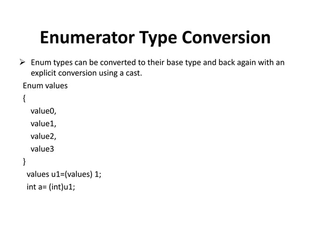 Enumeration in c# | PPTX