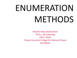 Enumeration methods ppt | PPTX