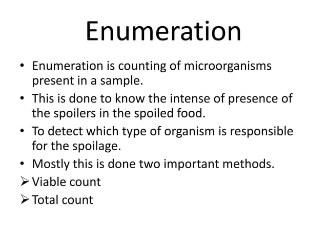 Enumeration methods ppt | PPTX