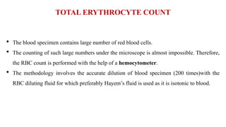 ENUMERATION OF RBC(red blood cells) AND WBC(white blood cells) | PPTX