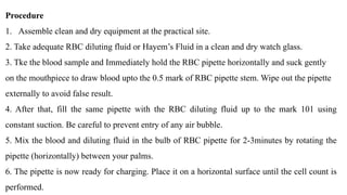 ENUMERATION OF RBC(red blood cells) AND WBC(white blood cells) | PPTX