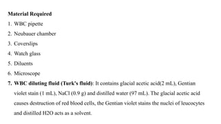 ENUMERATION OF RBC(red blood cells) AND WBC(white blood cells) | PPTX
