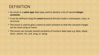 c# Enumerations | PPT