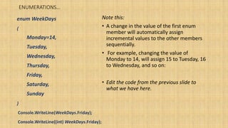 c# Enumerations | PPT