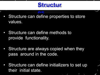 Enumerations, structure and class IN SWIFT | PPT
