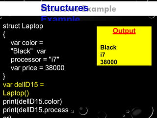 Enumerations, structure and class IN SWIFT | PPT