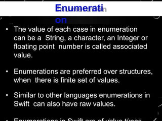 Enumerations, structure and class IN SWIFT | PPT